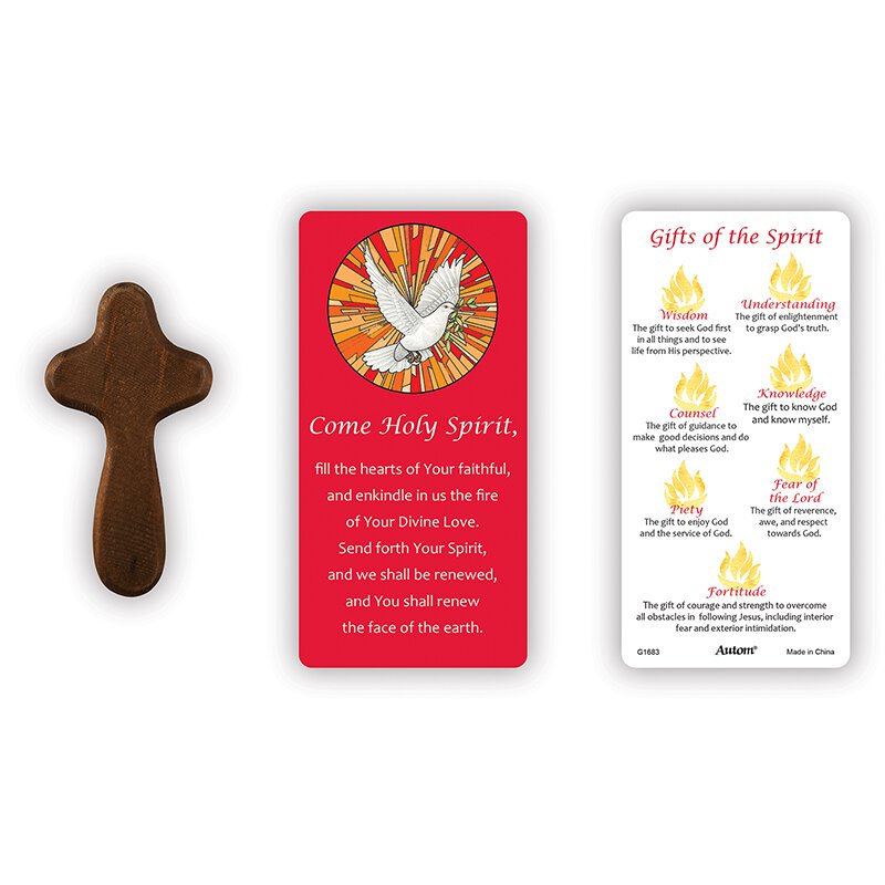 Holy Spirit Confirmation Hand-Held Prayer Cross with Card - 12/pk ...