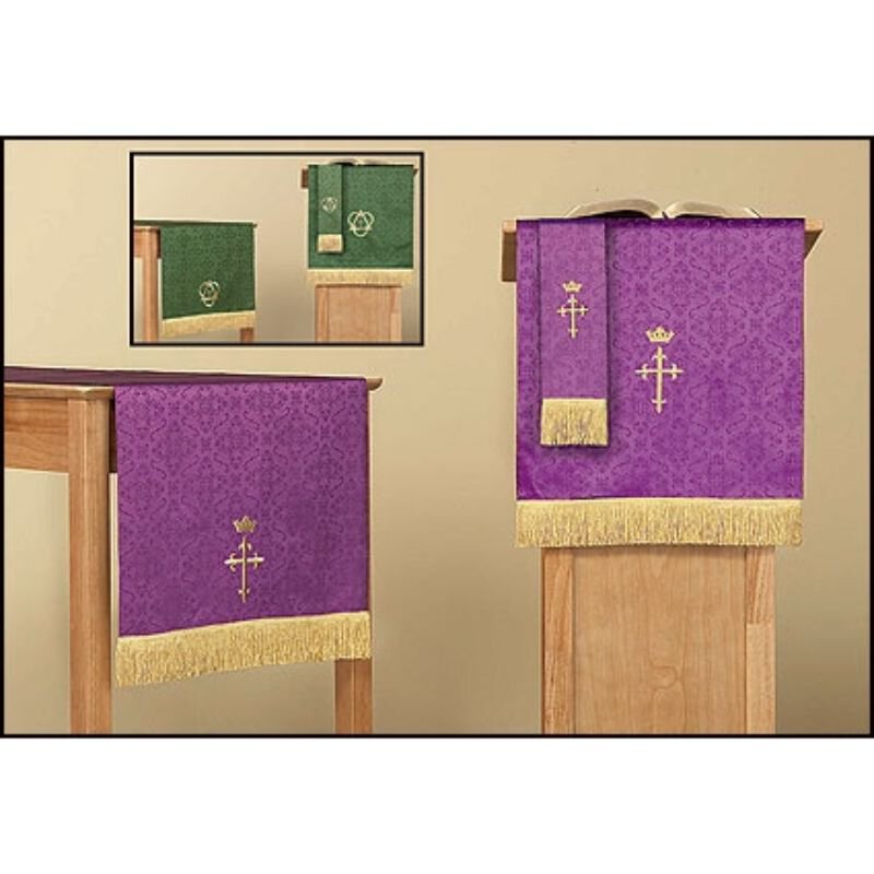 Jacquard Reversible Three Piece Parament Set: Purple/Green, Church ...