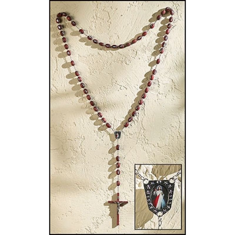 Divine Mercy Wood Wall Rosary, Devotional Items: Autom