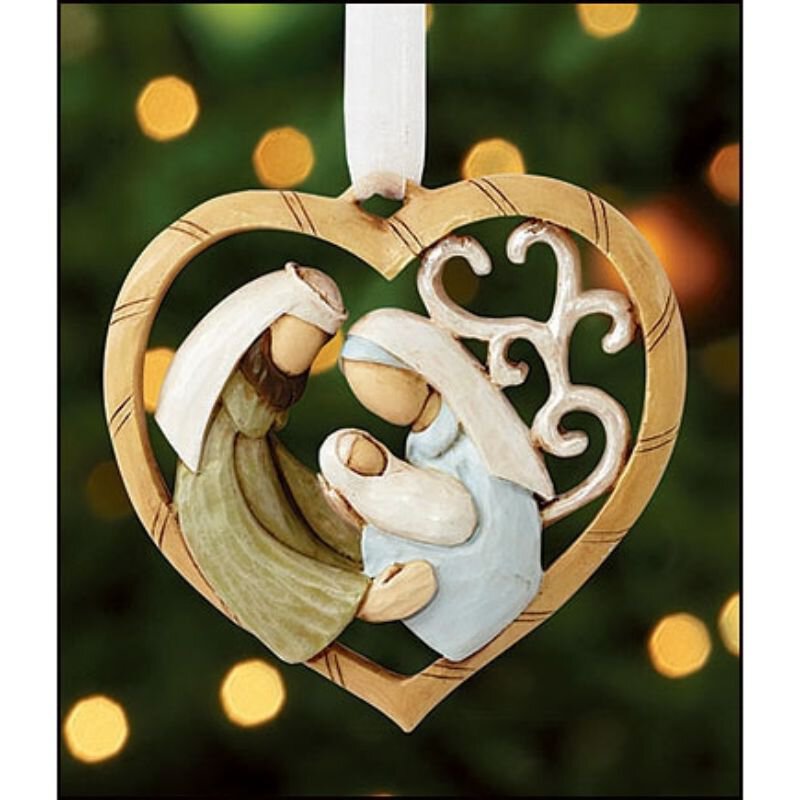 Nativity Heart Ornament - 6/pk, Gifts: Autom