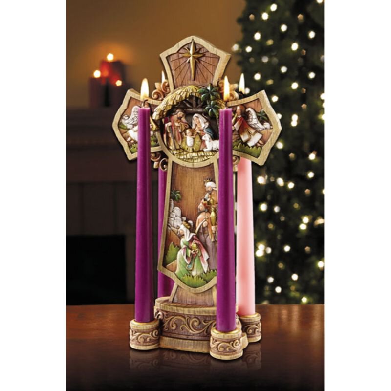Nativity Cross Advent Wreath, Advent: Autom