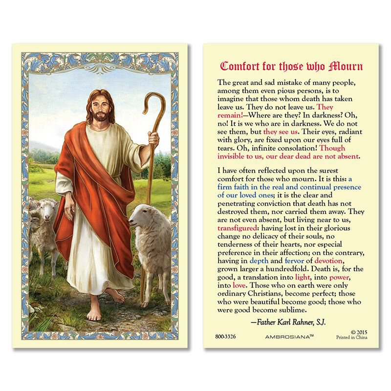 Christ the Good Shepherd Laminated Holy Card - 25/pk