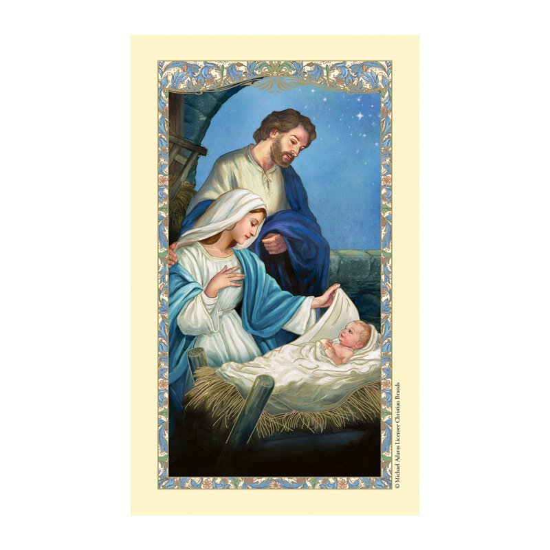 Nativity Laminated Holy Card - 25/pk