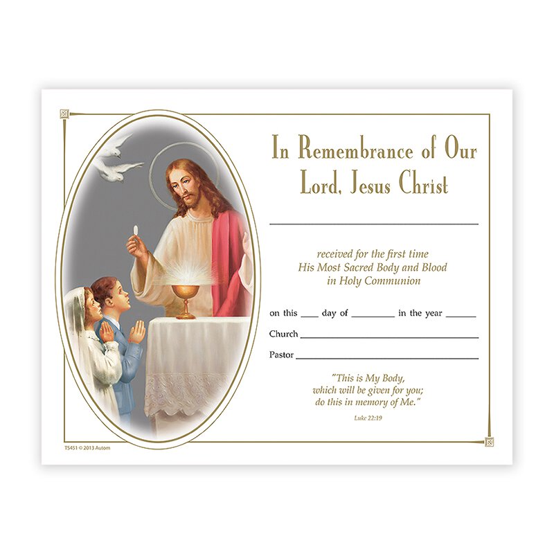 First Holy Communion Sacramental Cards Certificates Autom
