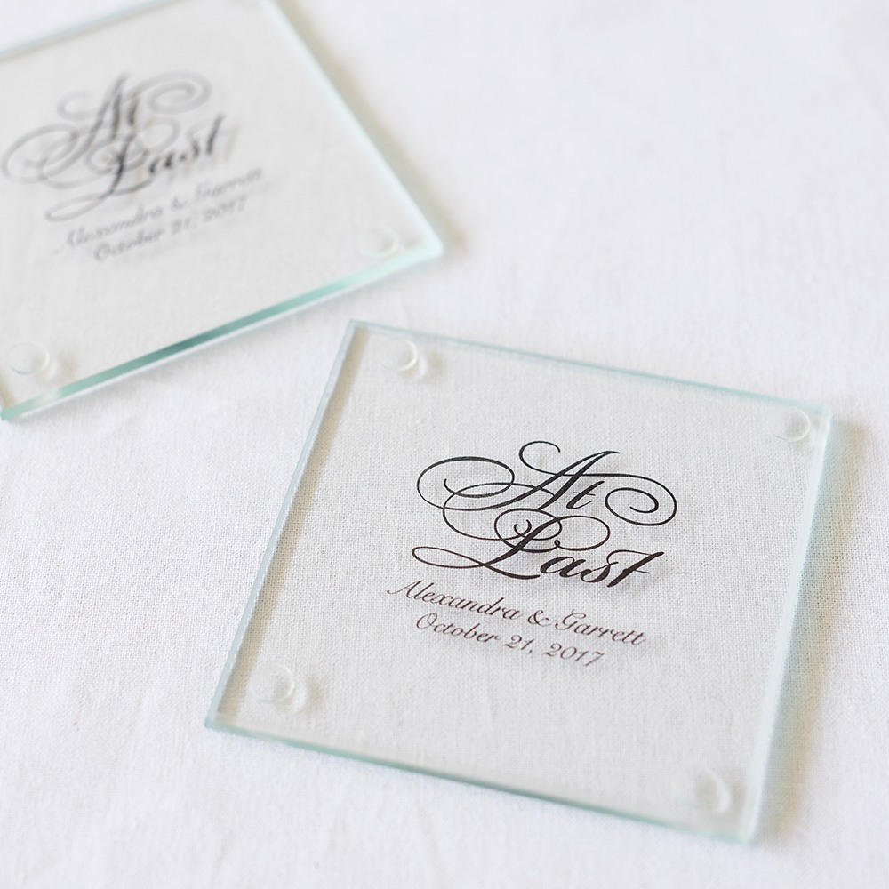 Personalized Glass Coaster Favors | Beau-coup