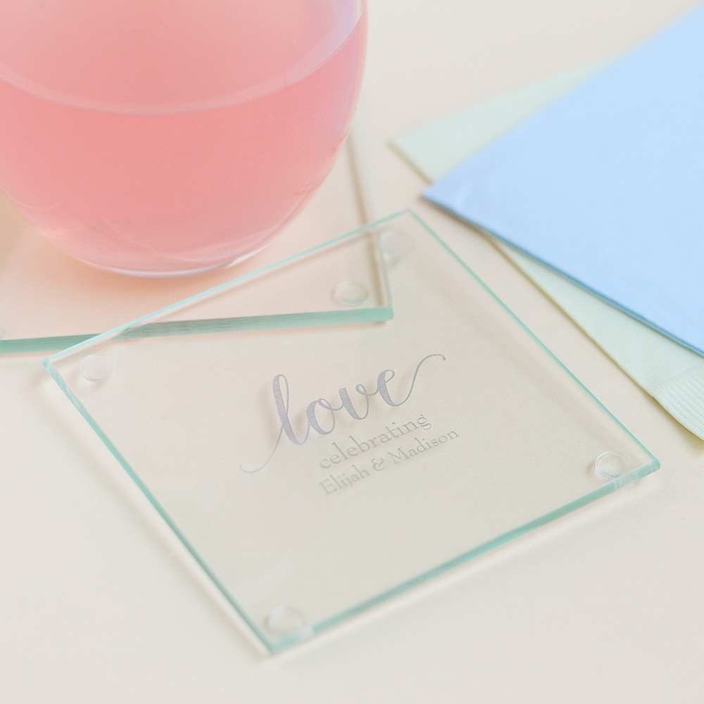 Personalized Glass Coaster Favors | Beau-coup
