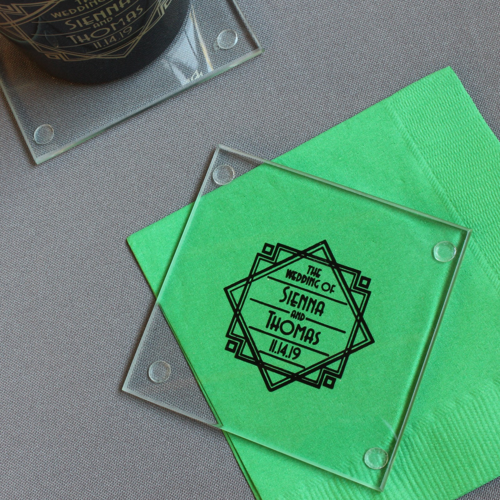 Personalized Glass Coaster Favors | Beau-coup