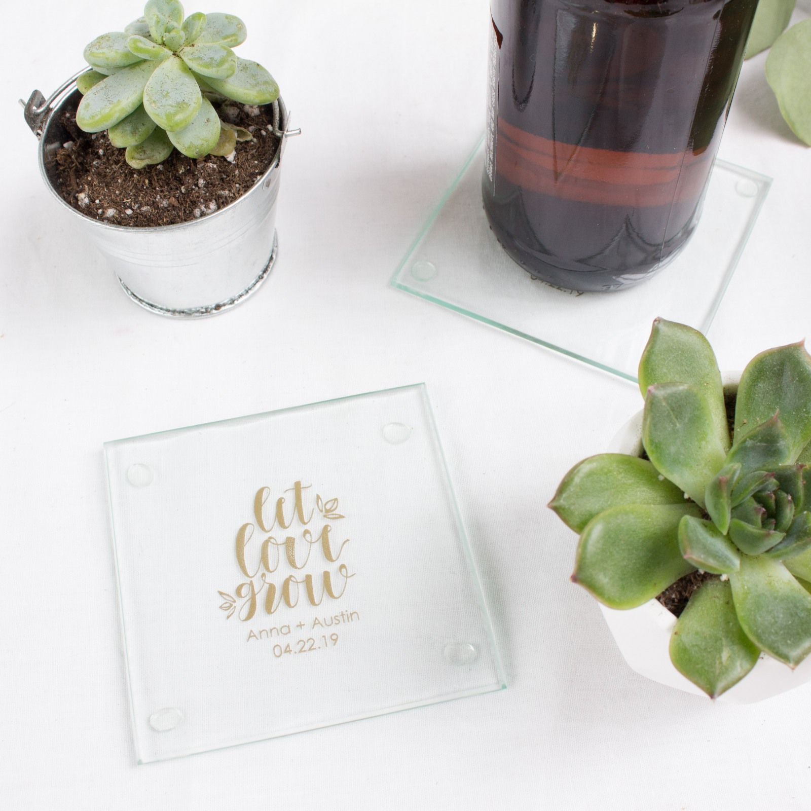 Personalized Glass Coaster Favors | Beau-coup