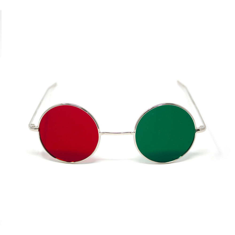 Reversible Metal Frame Glasses - Red/Green, Red/Blue & Lensless ...