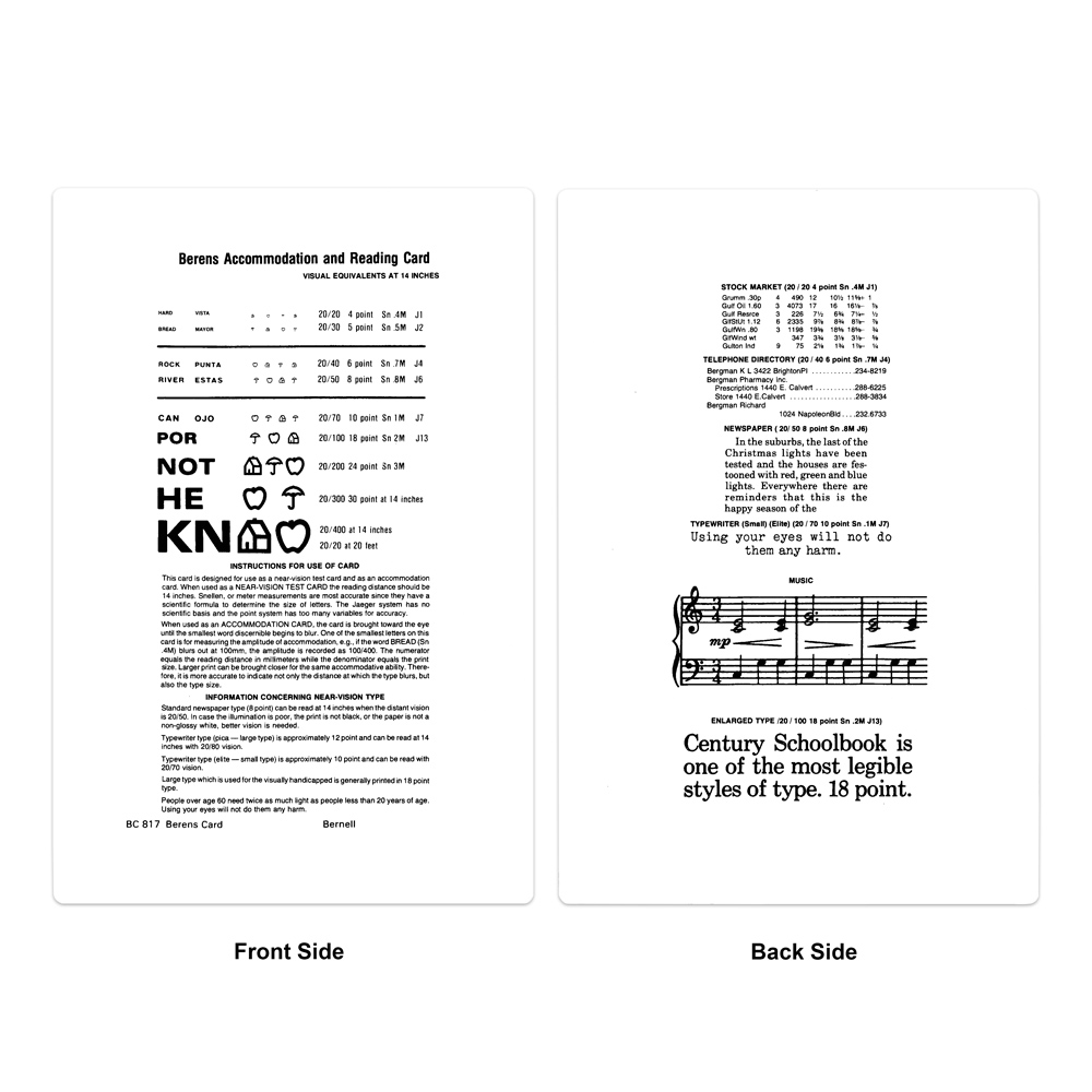 Near Vision Card , Near: Bernell Corporation