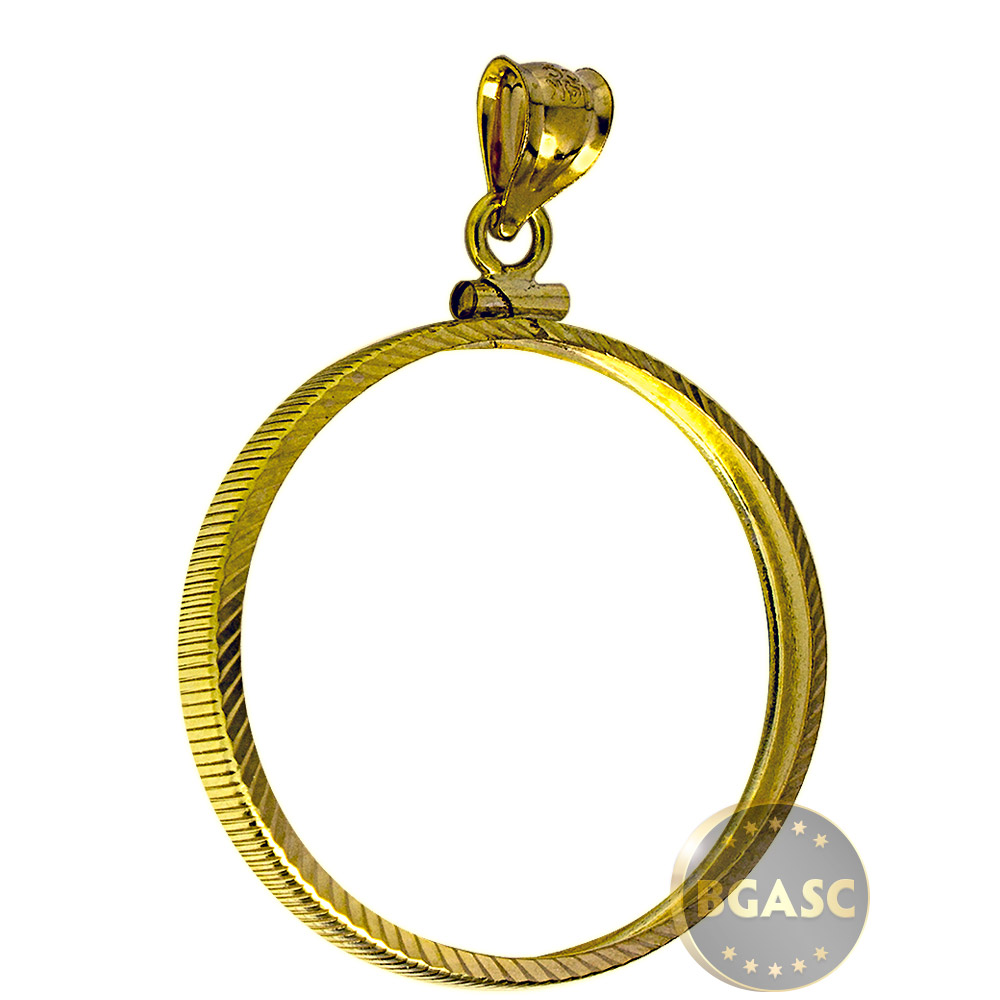 Buy Solid 14k Gold Coin Bezel Pendant - 1 oz Gold Maple Leaf (30mm ...