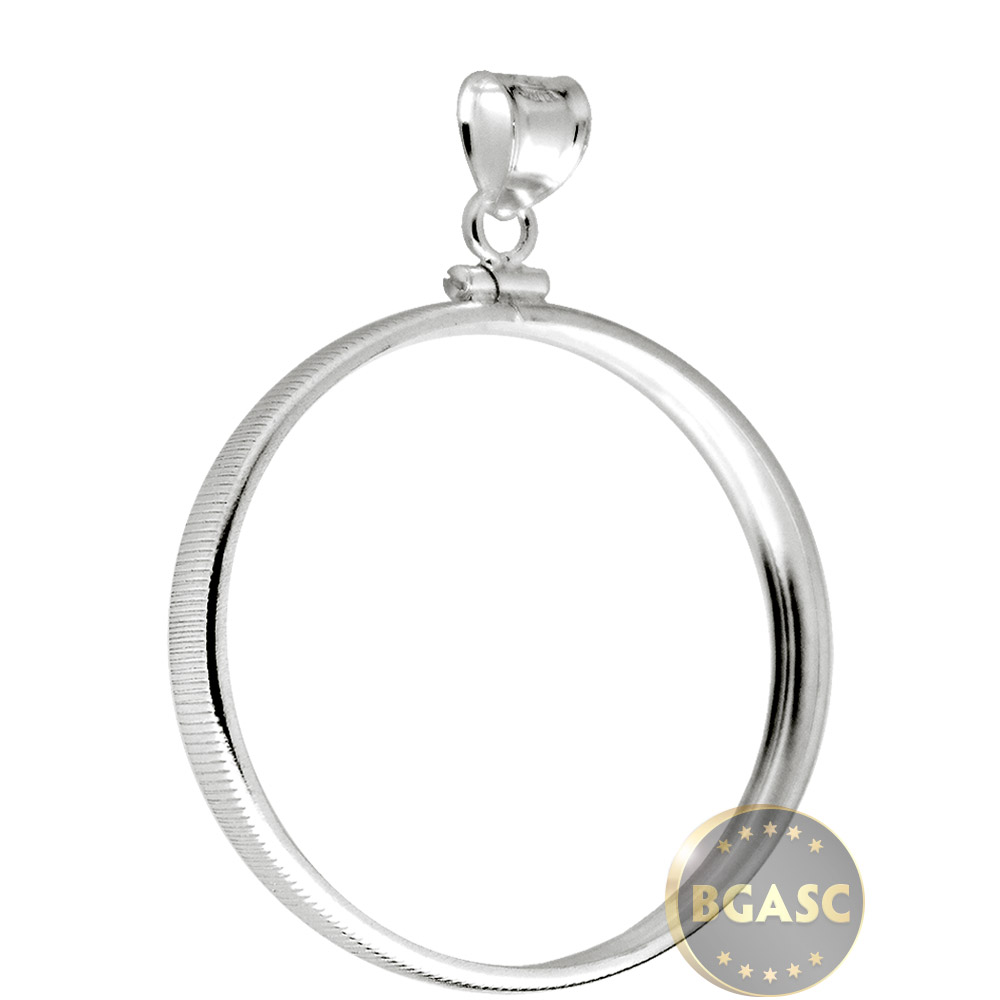 Buy Sterling Silver Coin Bezel Pendant - 1 oz Silver Round (39mm ...
