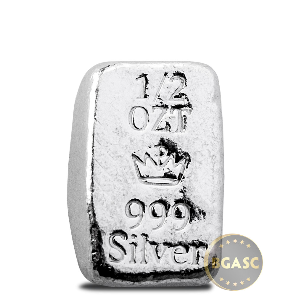 Buy 1/2 oz Silver Bars Monarch Hand Poured .999 Fine Bullion Loaf Ingot ...