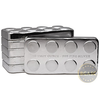 Buy 10 oz Silver Bars Monarch Stackable Building Block .999 Fine ...