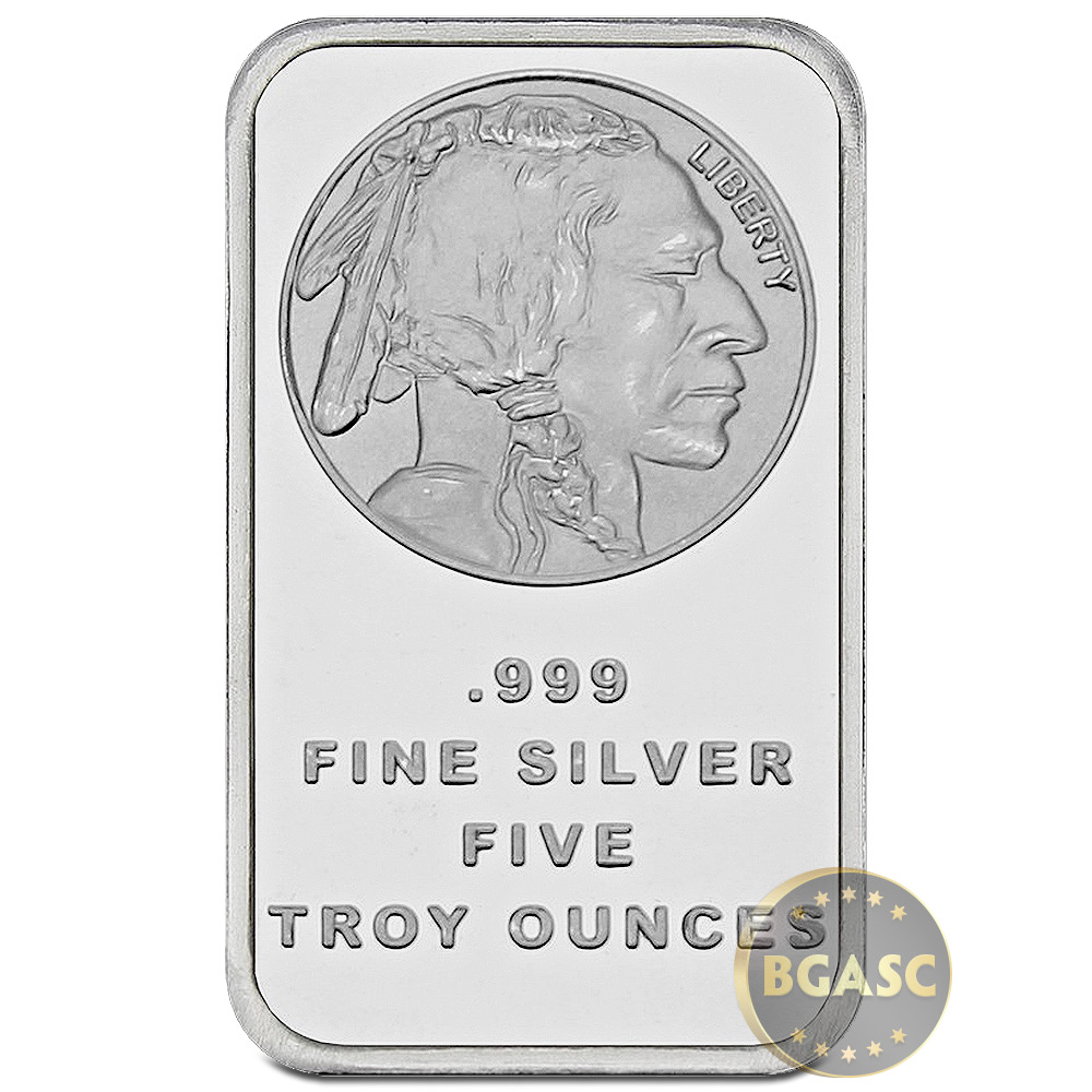 Buy 5 oz Silver Bars SilverTowne Buffalo Design .999 Fine Bullion Ingot ...