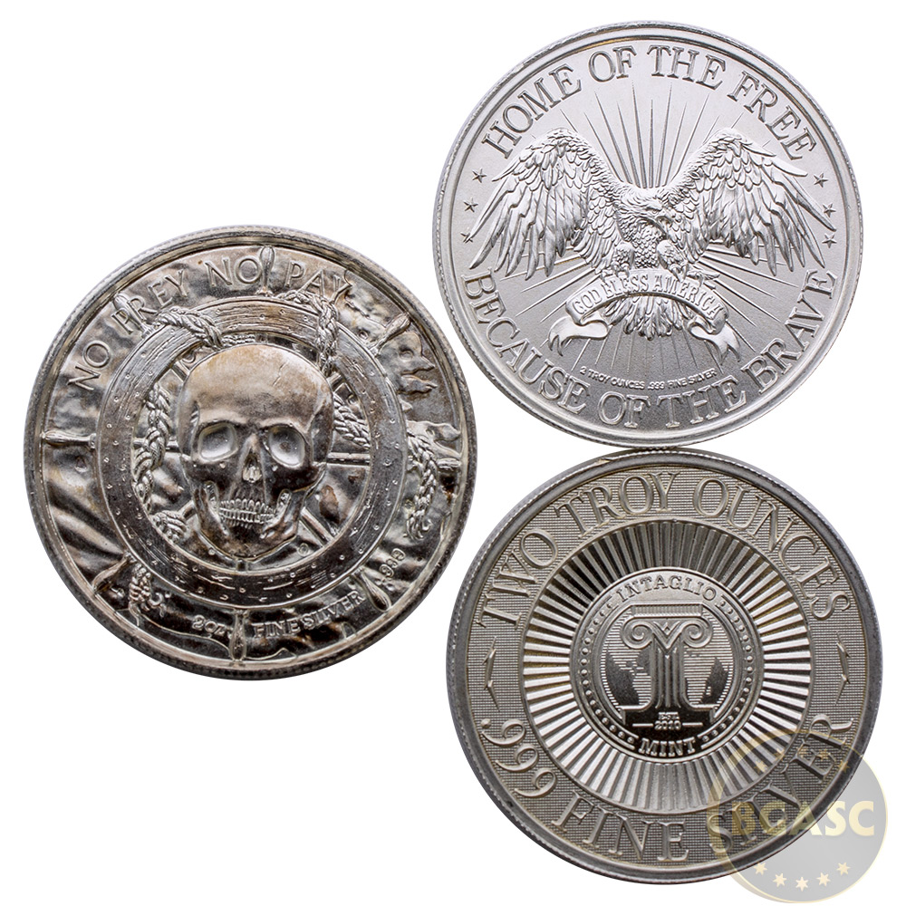 Buy 2 oz Silver Rounds - Secondary Market (Random Assorted) - 2 oz - 5 ...