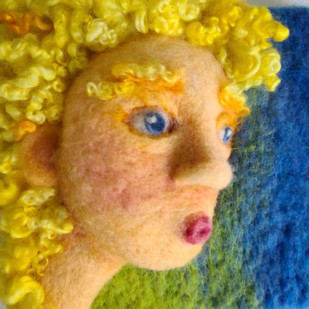 The Sun Fairy, Original Felted Portrait - Binding Tales