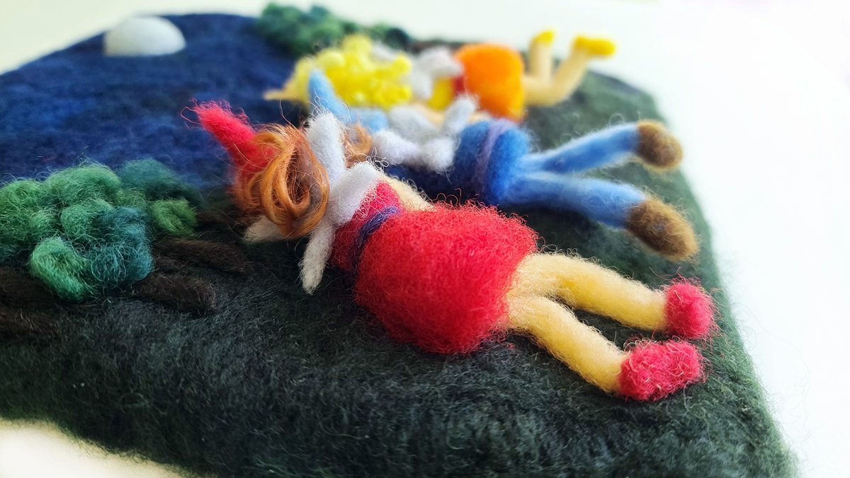 Starless Sky, Original Felted Painting - Binding Tales