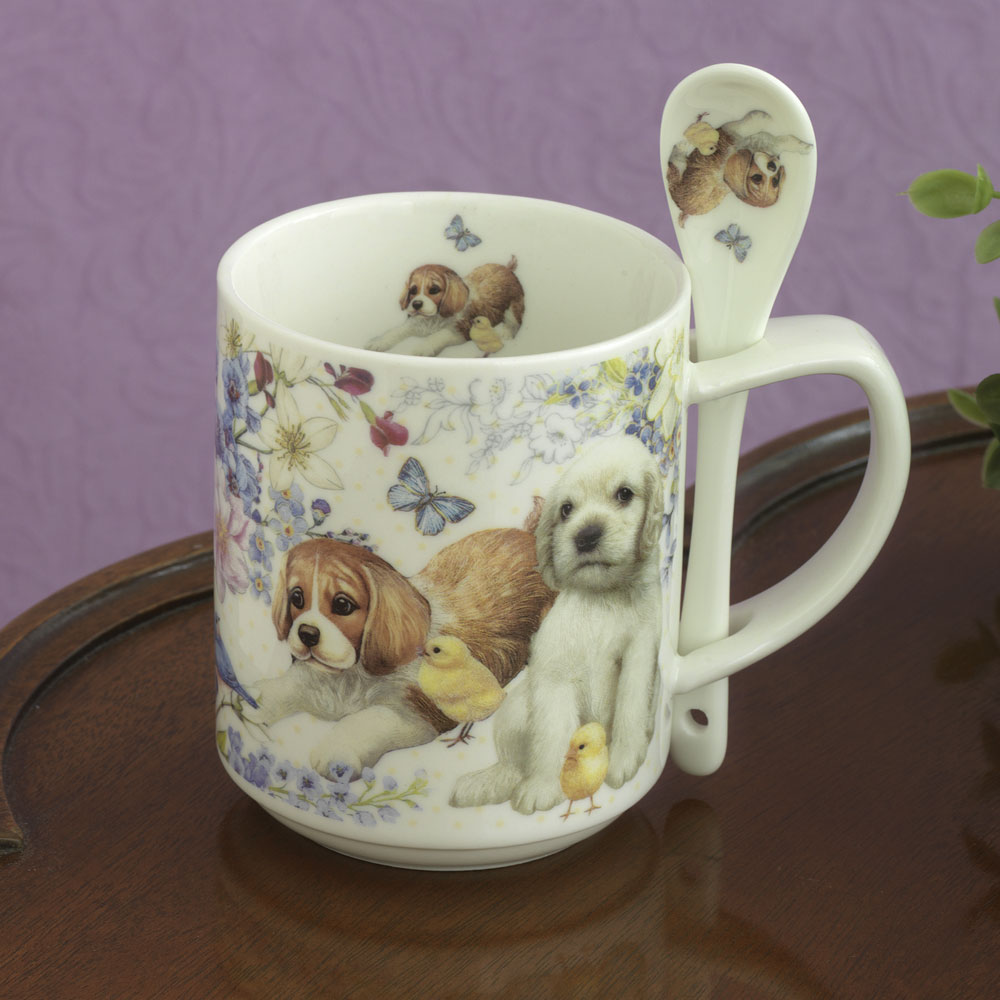 Puppy Mug with Spoon Set | Bits and Pieces
