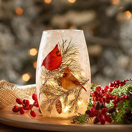 Winter Cardinals Accent Light | Breck's Gifts