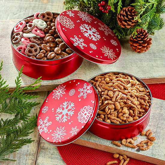 Stacking Snack Tins - Holiday Gourmet | Breck's Gifts