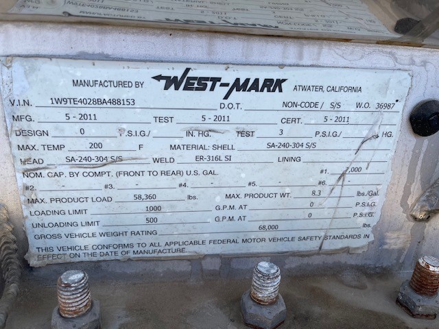 2011 Westmark Tankers