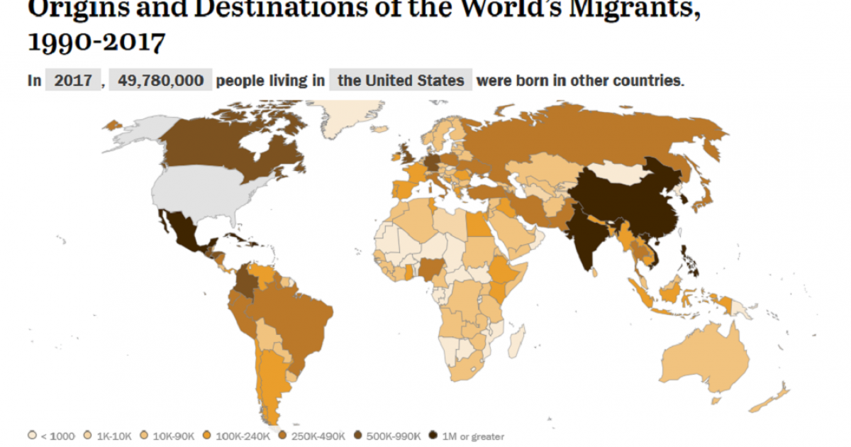 Origins and Destinations of the World’s Migrants, from 1990-2015 — Bunk