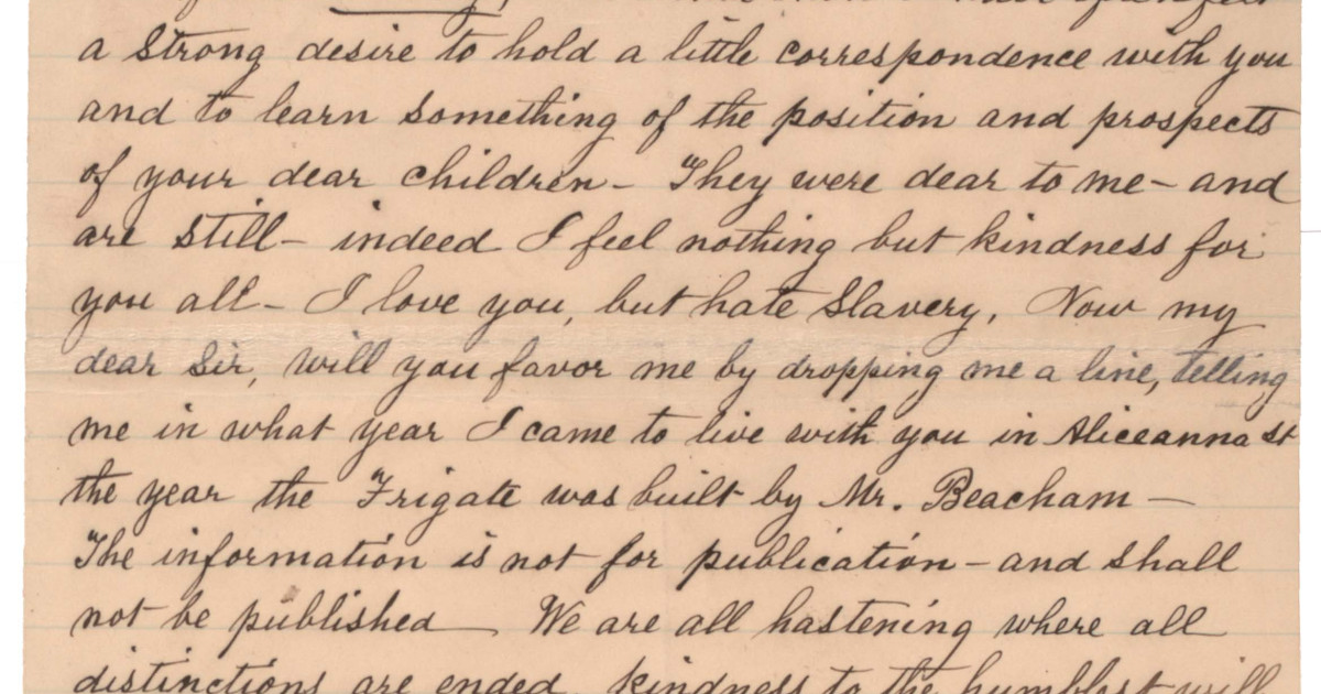A Letter From Frederick Douglass to His Former Owner — Bunk