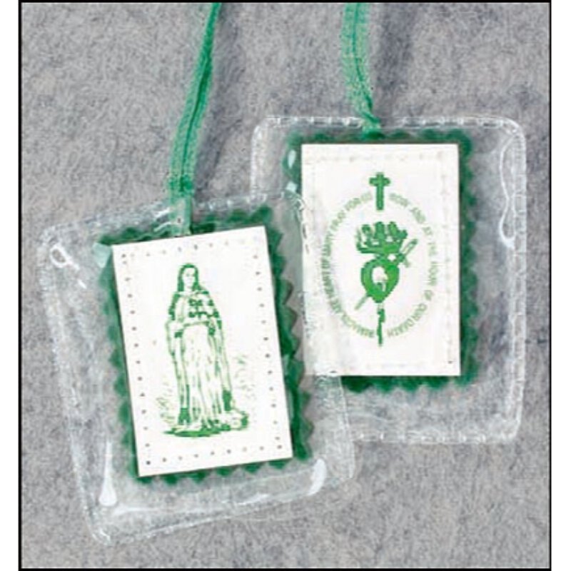 Green Scapulars - Laminated - pk/12, Scapulars / Chapel Veils: Catholic ...