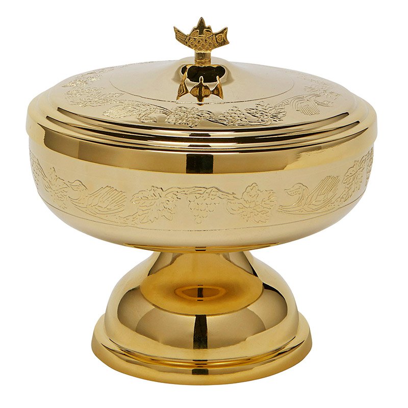 Etched Ciborium holds 450-Hosts, Sacred Vessels: Catholic Gifts & More