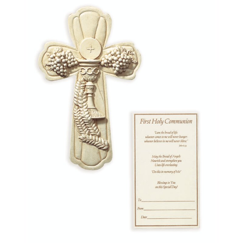 First Communion Cross with Certificate - for Boys and Girls, First ...