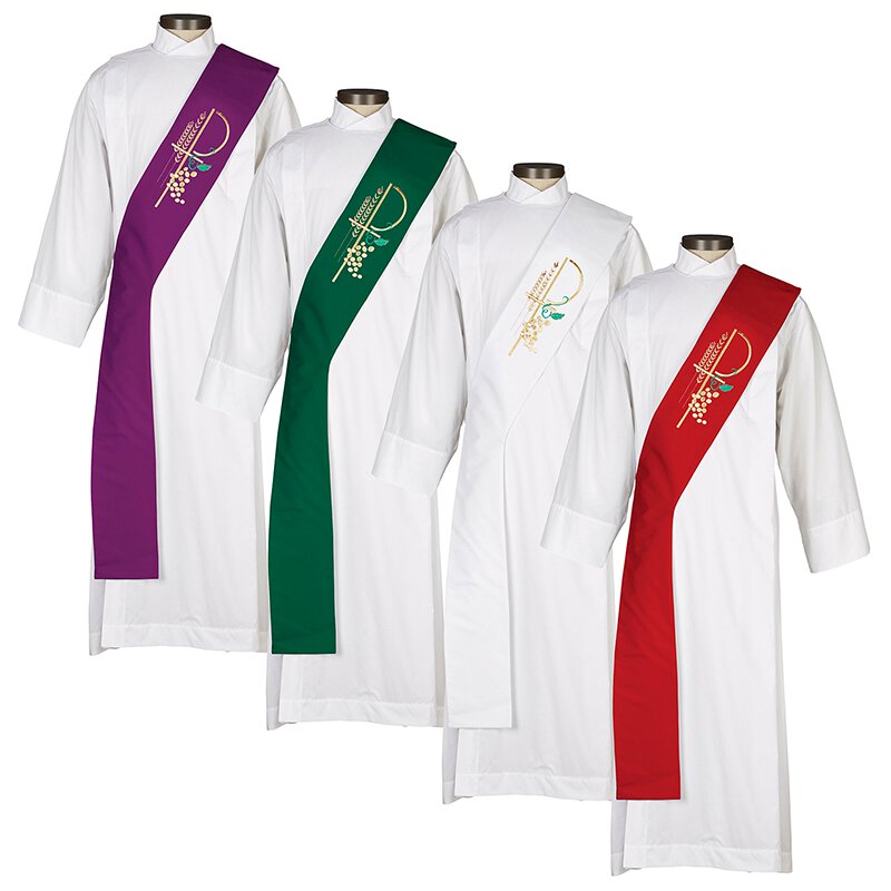 Deacon Stoles - Set of 4 Church Colors, Clergy/Altar Servers Apparel ...