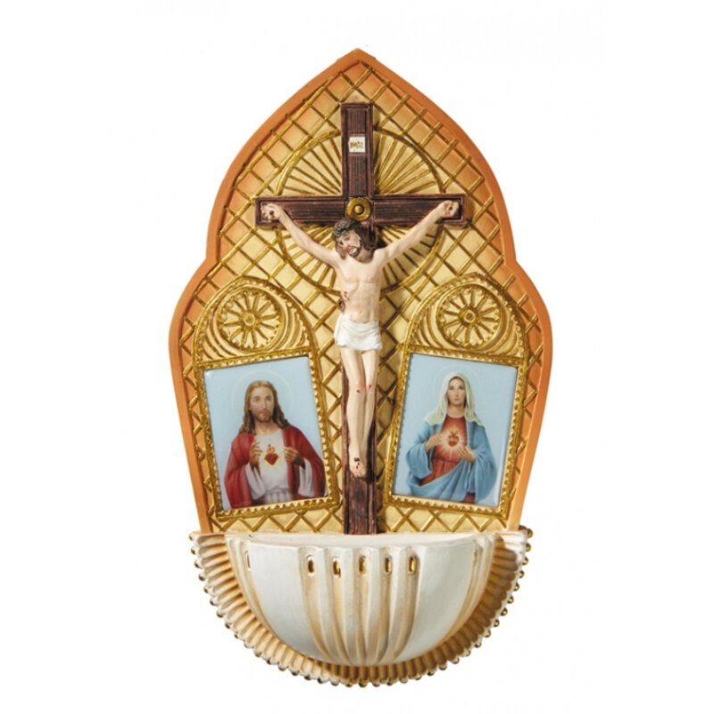 The Sacred Hearts Holy Water Font - with Crucifix, Holy Water Bottles ...
