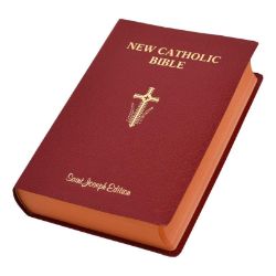 Giant Type New Catholic Bible - Burgundy Bonded Leather, Large Print ...