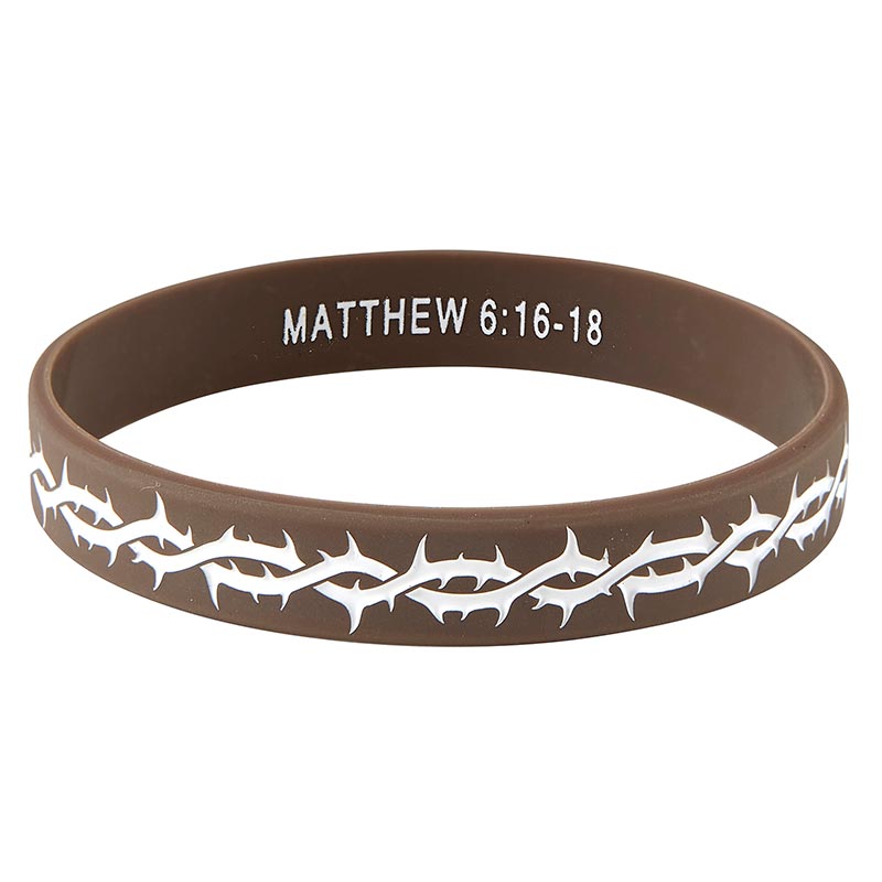 Pray, Fast, Give Crown of Thorns Silicone Bracelet with Card - 24/pk ...