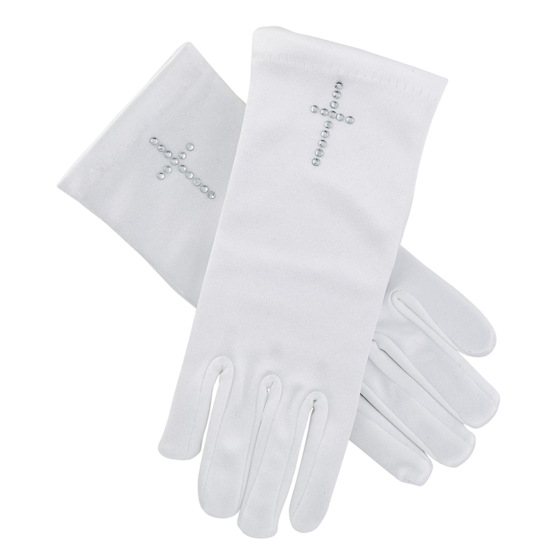 First Communion Satin Gloves with Pearl Cross, Veils / Accessories ...