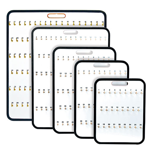 Portable Key Storage Board with Spring Hooks - 73 Keys