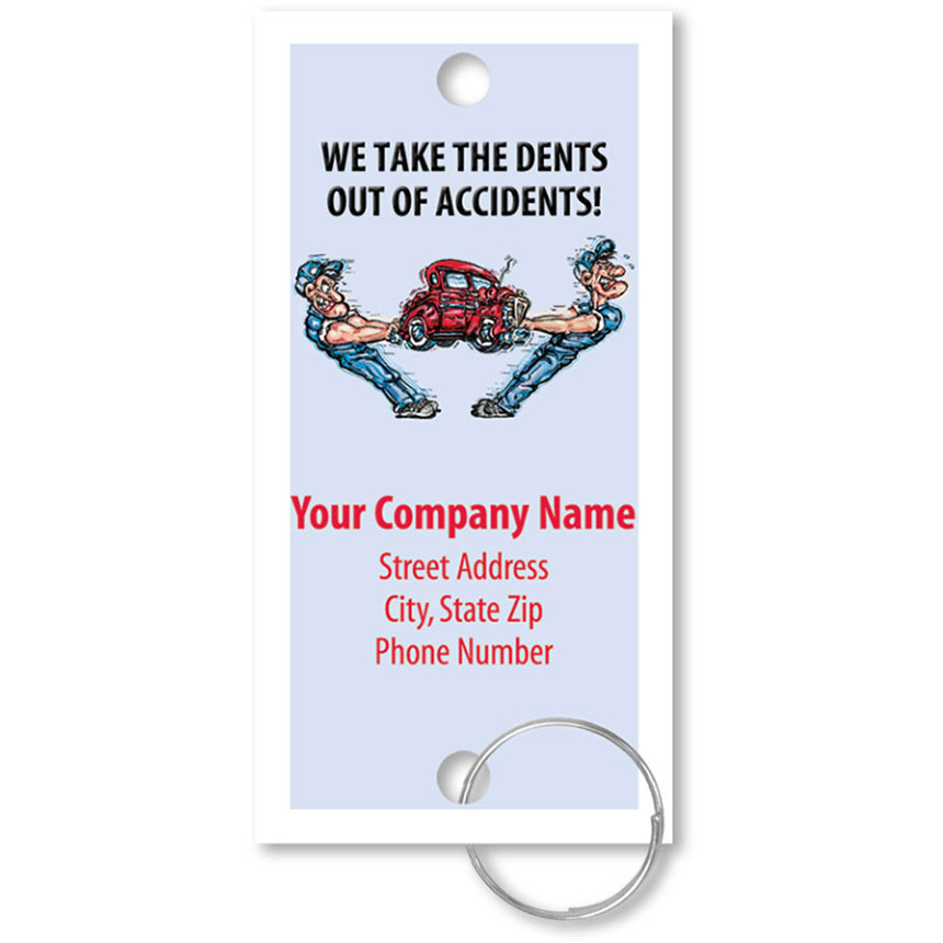 Personalized Full-Color Key Tags - Dents Out, Personalized: Collision ...