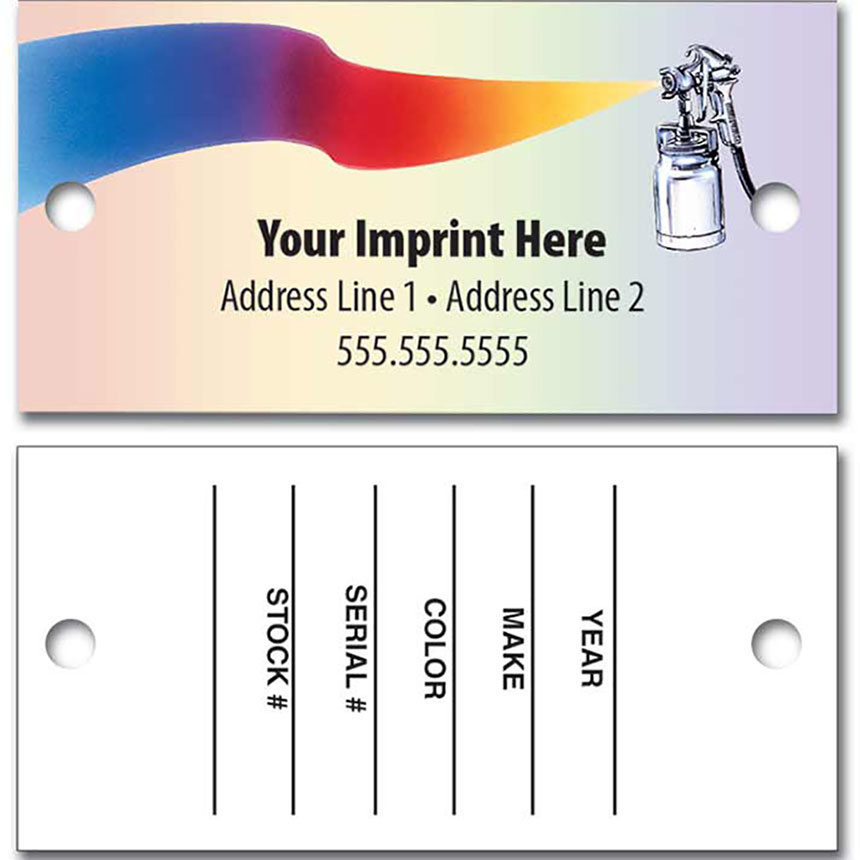 Full-Color Automotive Key Tags - Spray Gun