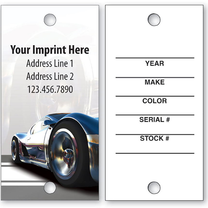 Full-Color Automotive Key Tags - Rainbow Car Paint