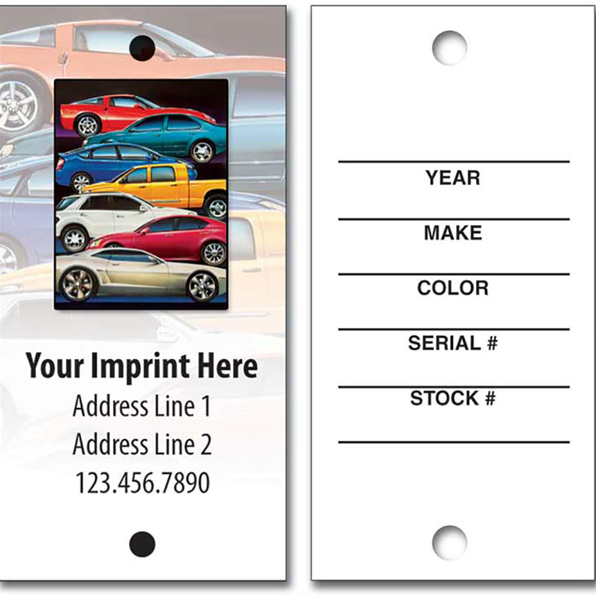 Full-Color Automotive Key Tags - Stacked Cars