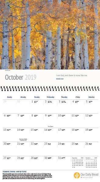 2019 Our Daily Bread Wall Calendar