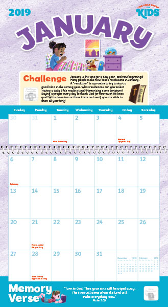 2019 Our Daily Bread for Kids Wall Calendar