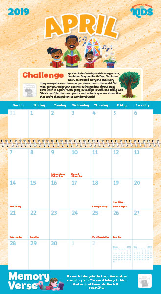 2019 Our Daily Bread for Kids Wall Calendar