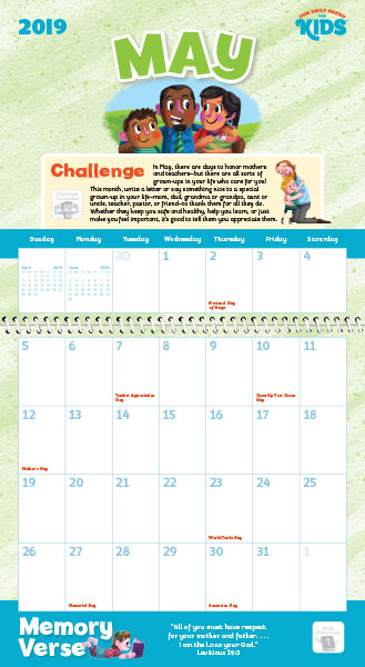 2019 Our Daily Bread for Kids Wall Calendar
