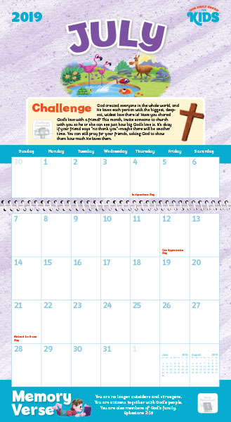 2019 Our Daily Bread for Kids Wall Calendar