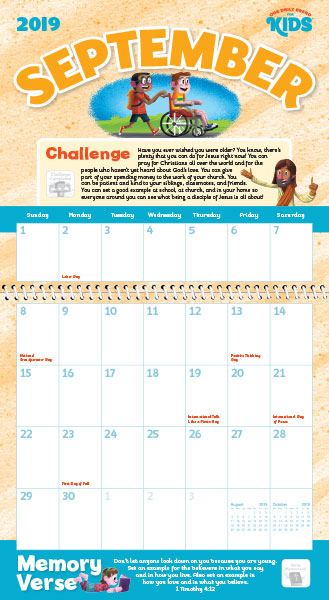 2019 Our Daily Bread for Kids Wall Calendar