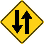Divided Highway Ends Sign (Meaning, Color, Shape)