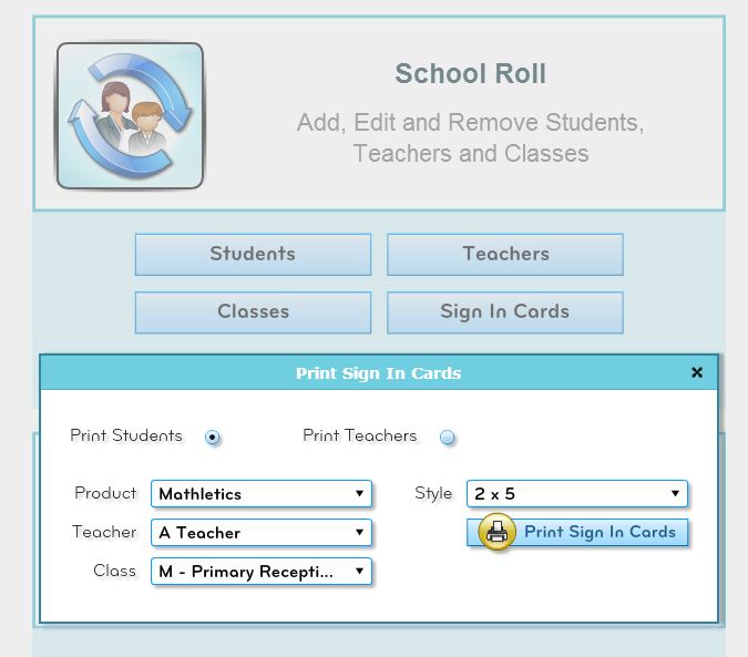 Mathletics Administration: Print Sign In Cards : Customer Helpdesk