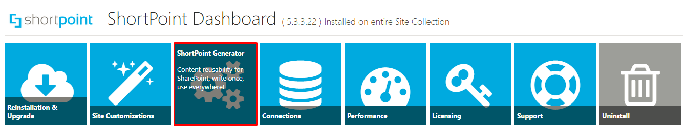 Part 1: Create the Footer from ShortPoint Generator Page : Support Center
